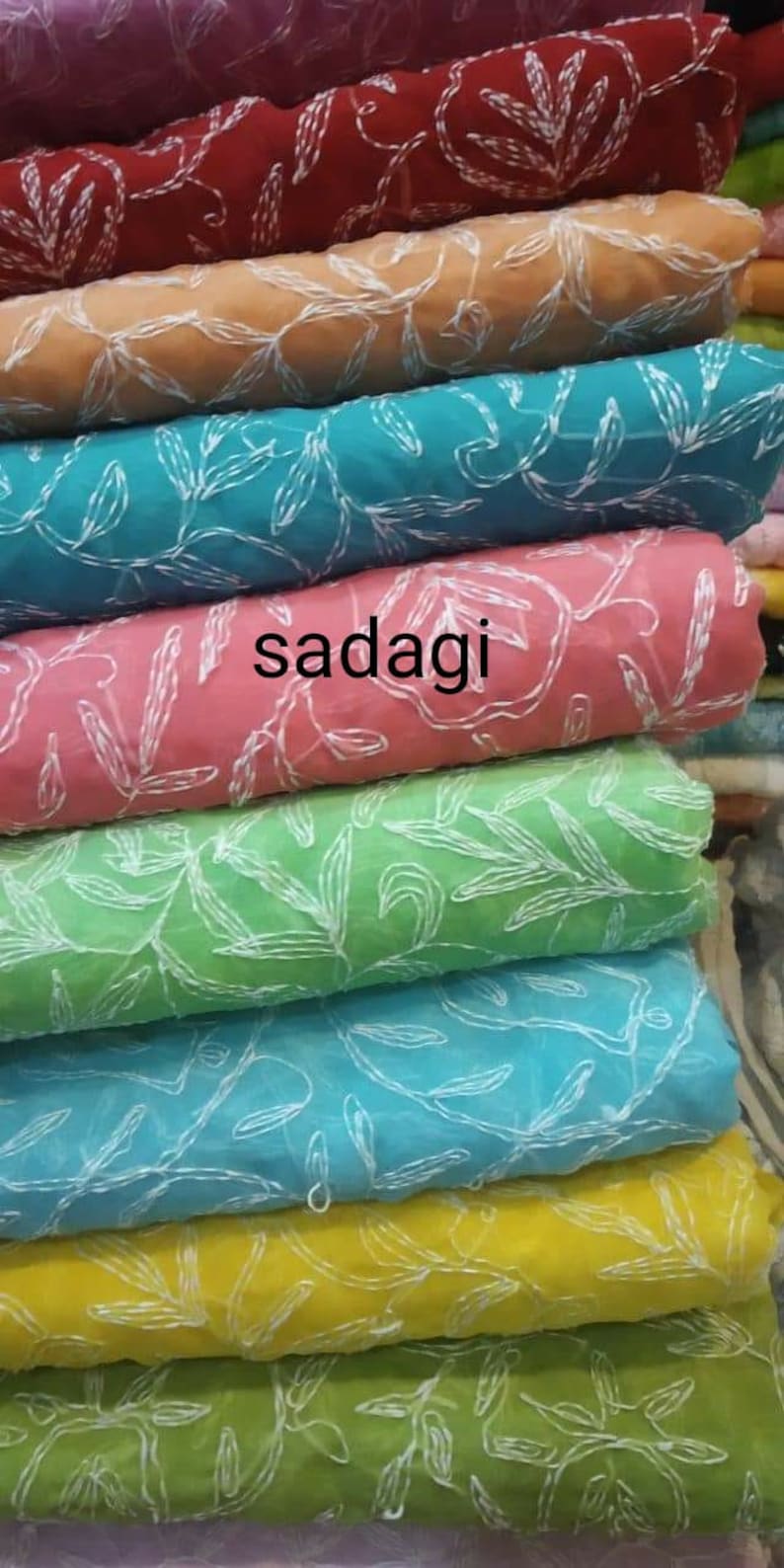 Lucknowi Chikankari Georgette Saree, Tepchi Embroidery, Ethnic Party ...