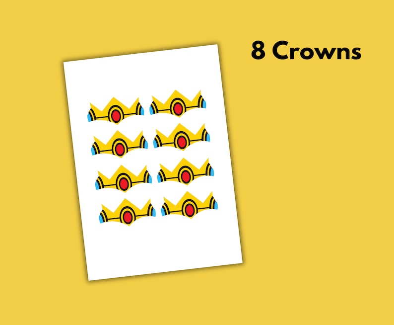 Printable Pin the Crown on Princess Peach Birthday Activity - Digital ...