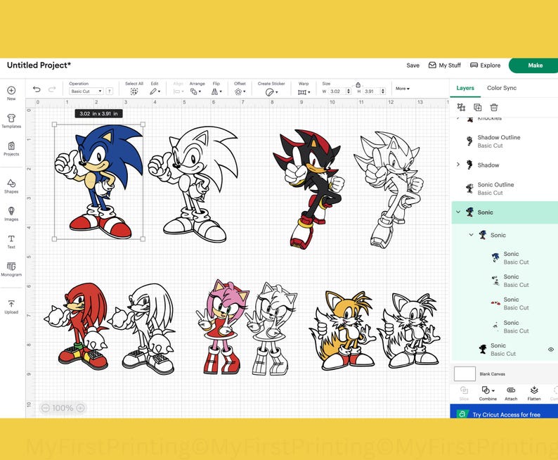 Sonic the Hedgehog SVG Pack: Shadow, Knuckles, Amy & Tails Cut Files ...
