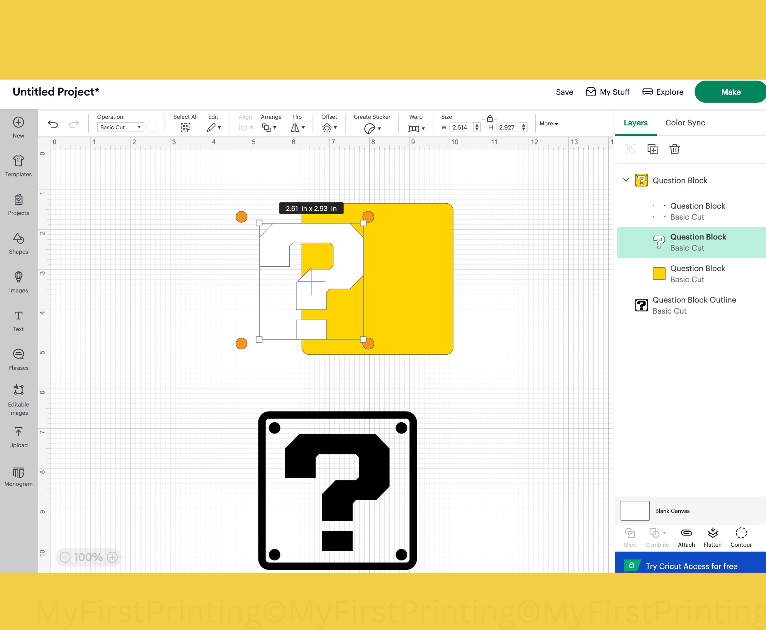 Super Mario Question Block SVG: Layered Cut File (digital Download) - Etsy