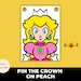 Printable Pin the Crown on Princess Peach Birthday Activity - Digital ...