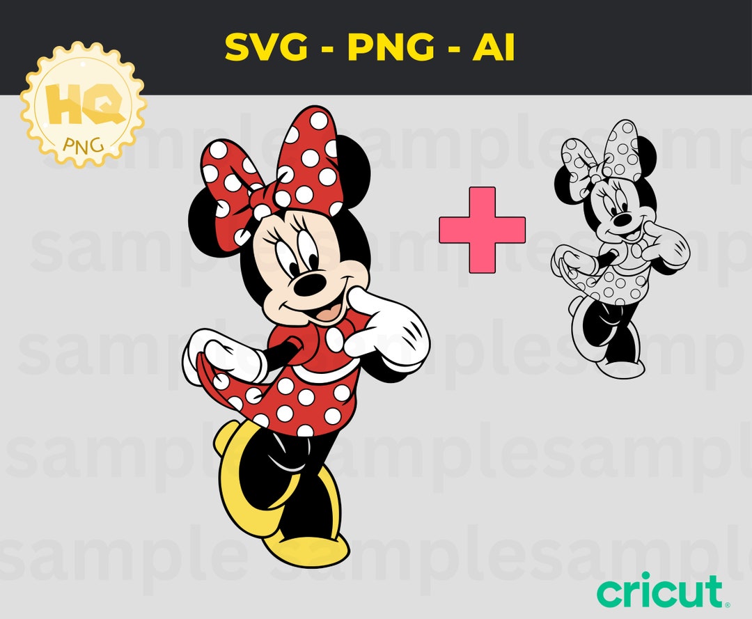 Digital Minnie SVG, Custom T-shirt Gifts and Crafts, Mouse Head SVG ...