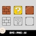 Super Mario SVG: Question Block & Brick (digital Download) - Etsy