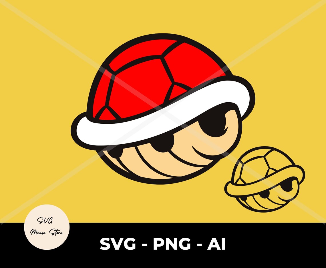 Red Koopa Shell SVG: Mario Turtle-themed Design (digital Download) - Etsy