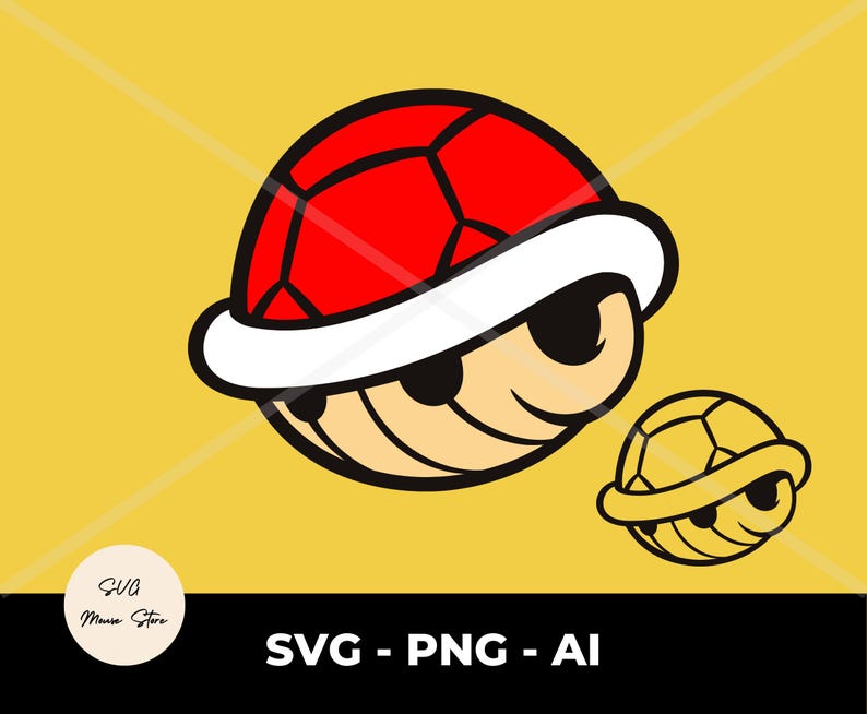 Red Koopa Shell SVG: Mario Turtle-themed Design (digital Download) - Etsy