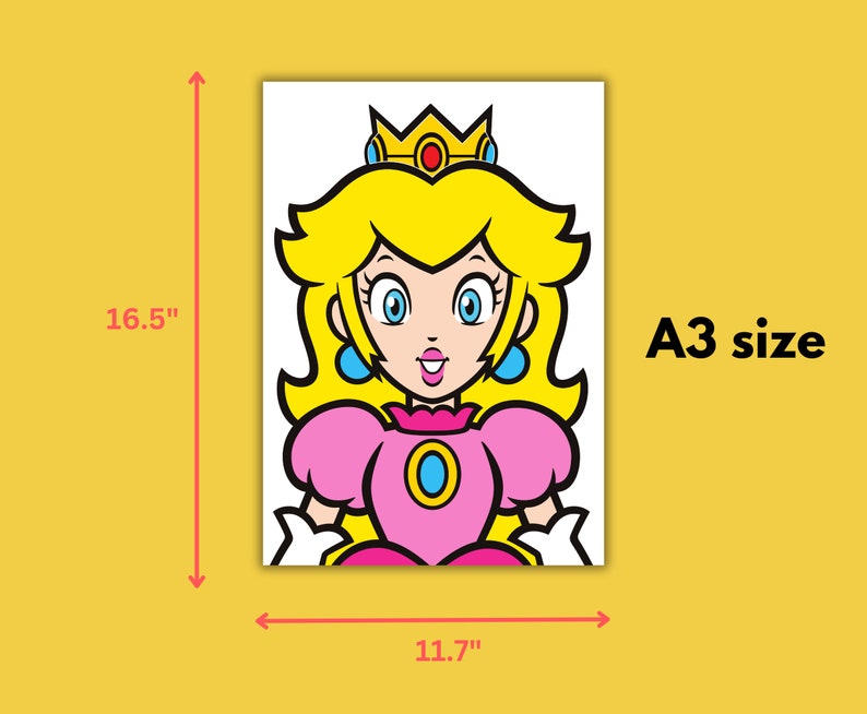 Printable Pin the Crown on Princess Peach Birthday Activity - Digital ...