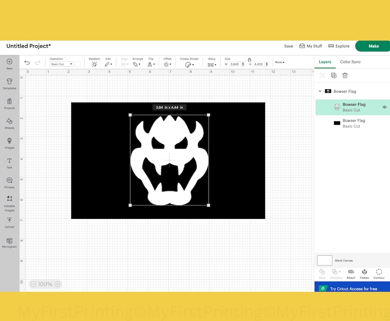 Iconic Bowser Black Flag Svg Png, Digital Download, Super Mario SVG for ...
