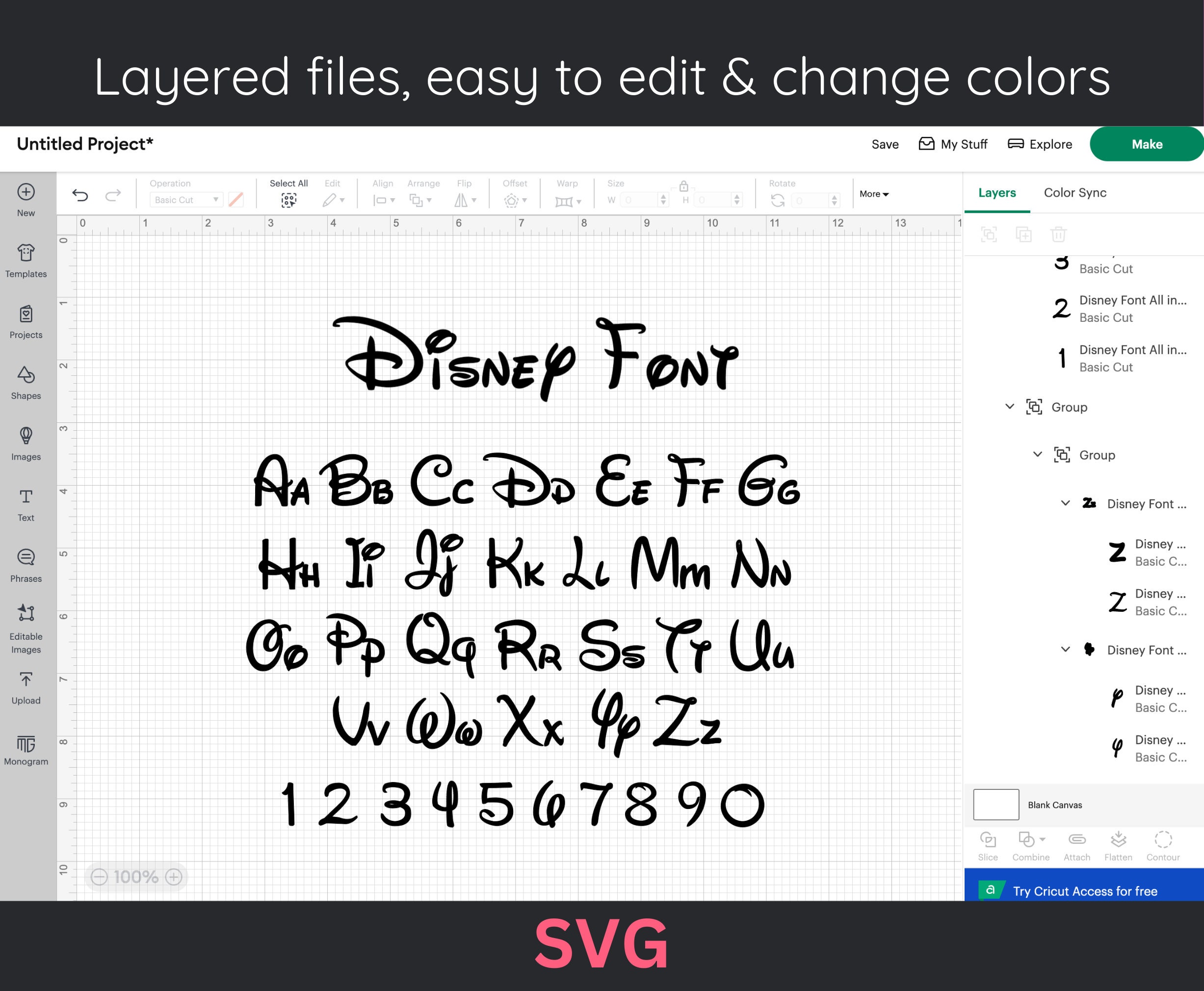 Fun Cartoon Font Text Mouse Alphabet Digital Images SVG Cut File PNG ...