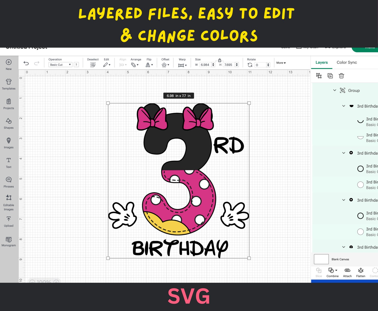 3rd Birthday SVG PNG, Mouse Svg Digital Download, Instant Printable ...