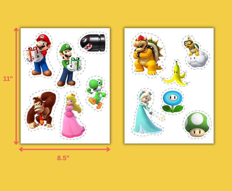 Digital Enchanting Super Mario Party Centerpieces - 12 Mario Bros Cake ...