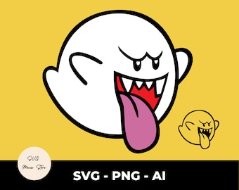 King Boo Svg, Super Mario Boo Svg, Mario Ghost Clipart, Cut File ...
