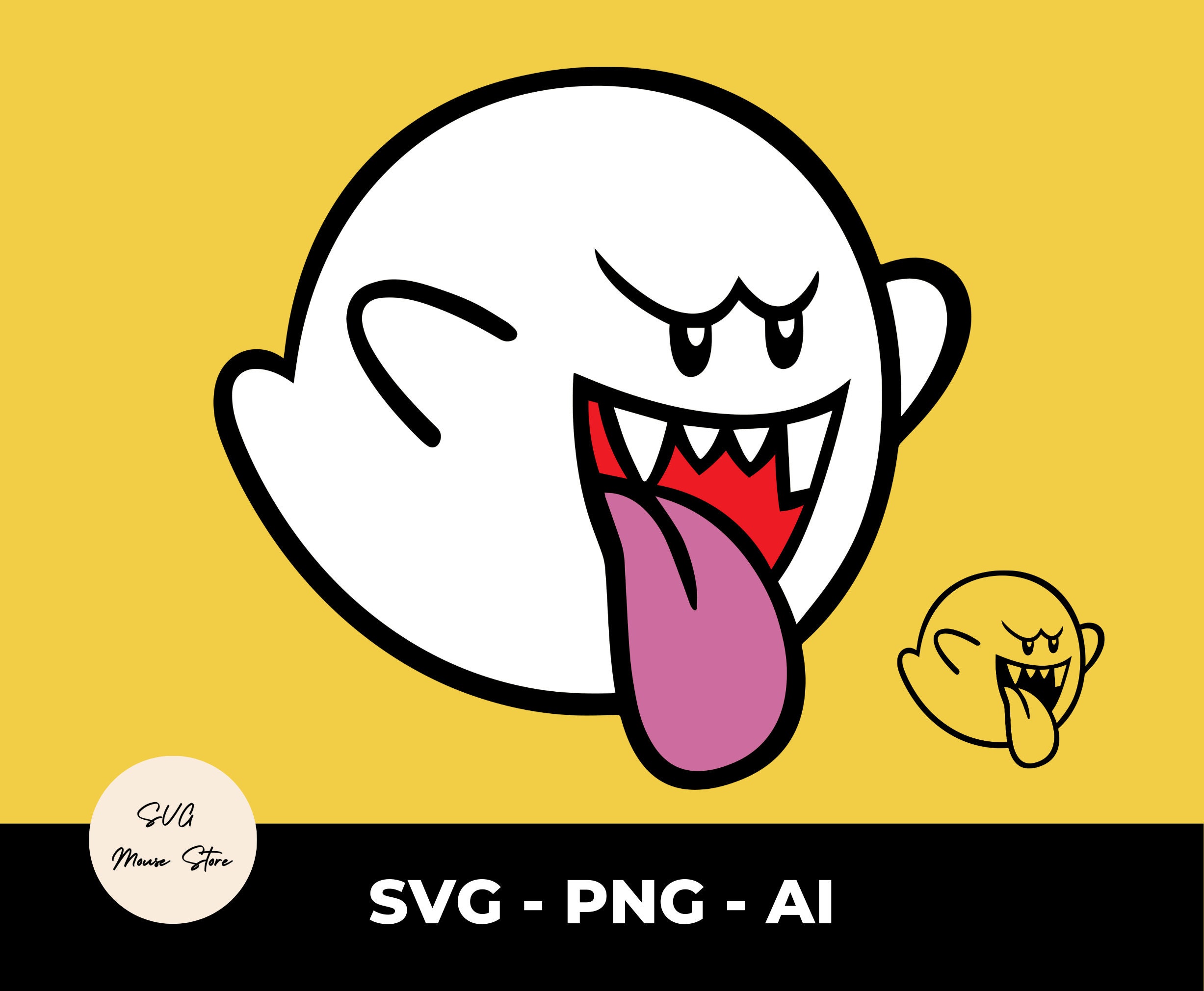 Boo Svg, Super Mario Character, Boo Ghost Png, Digital Download, Cricut ...