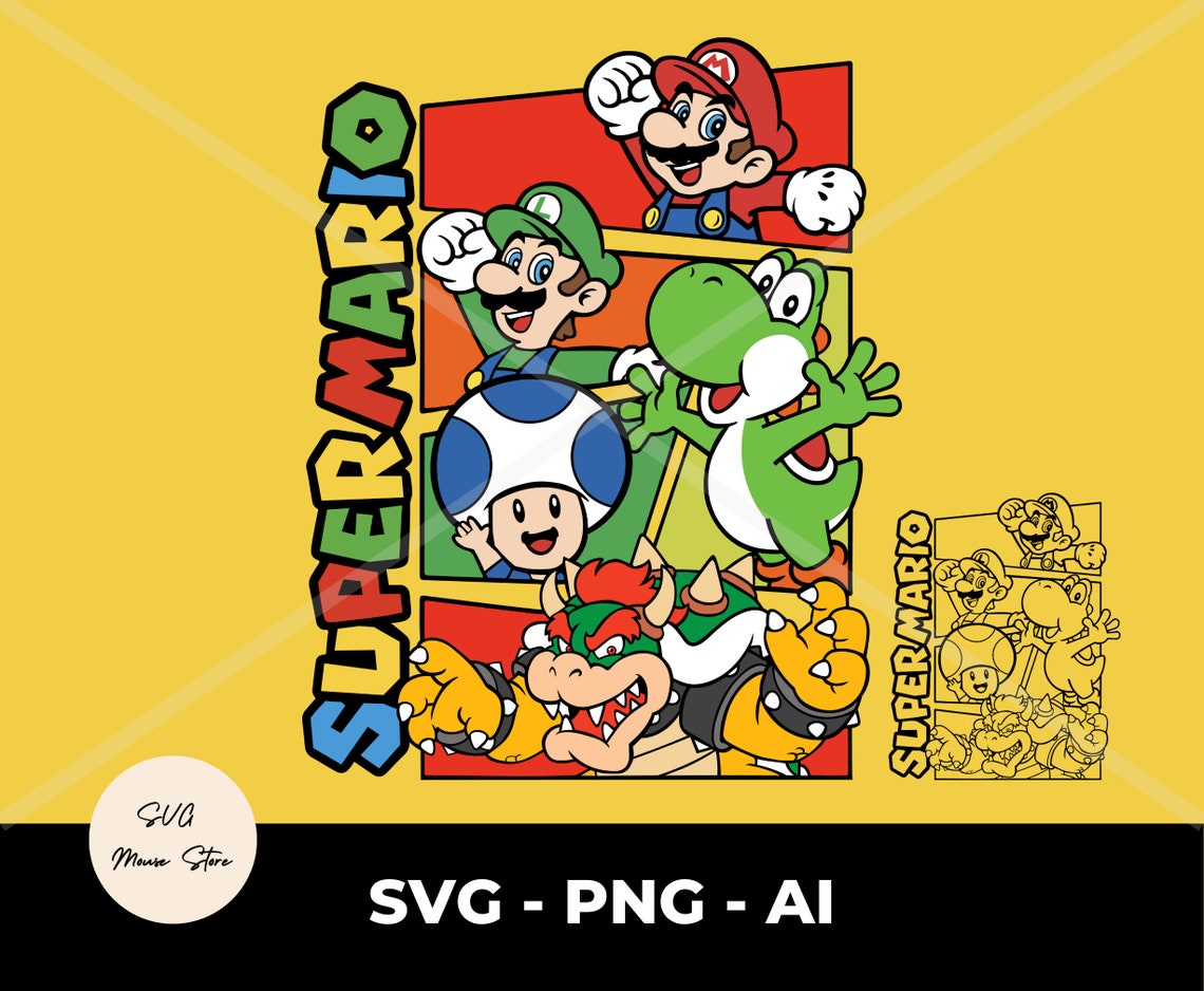Super Mario Logo, Digital Download, Mario Layered SVG for Cricut Cut ...