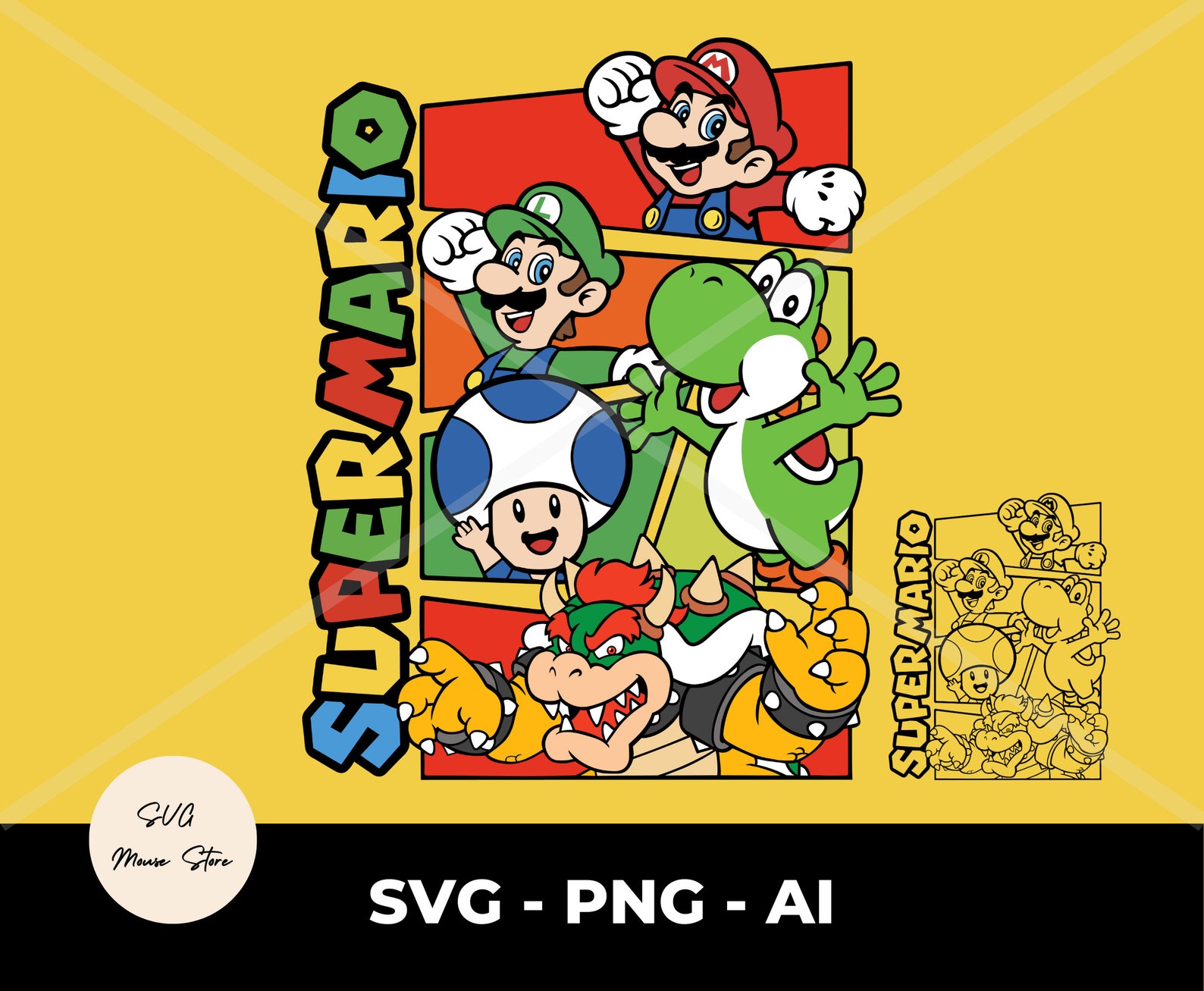 Super Mario Logo, Digital Download, Mario Layered SVG for Cricut Cut ...