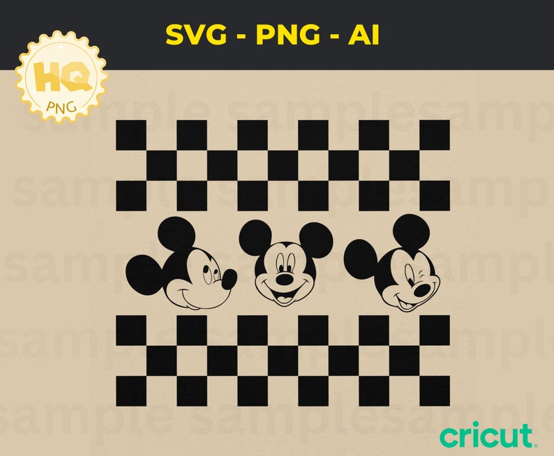 Checkered Retro Mouse SVG: Family Trip Design (digital Download) - Etsy