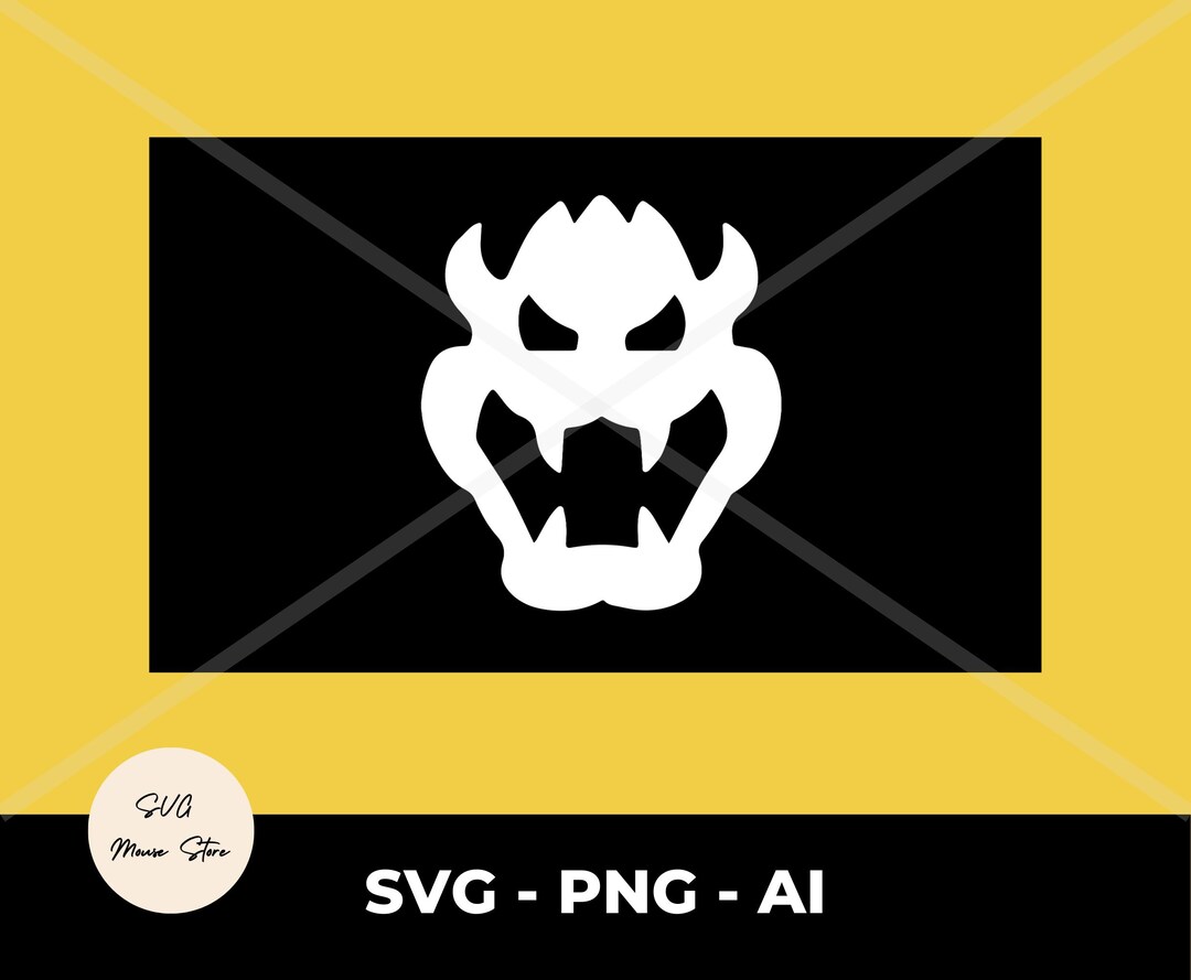 Iconic Bowser Black Flag Svg Png, Digital Download, Super Mario SVG for ...
