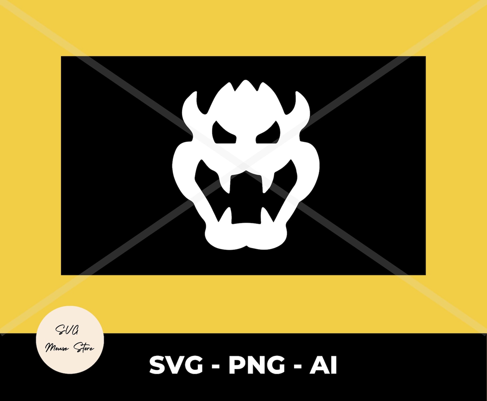 Iconic Bowser Black Flag Svg Png, Digital Download, Super Mario SVG for ...