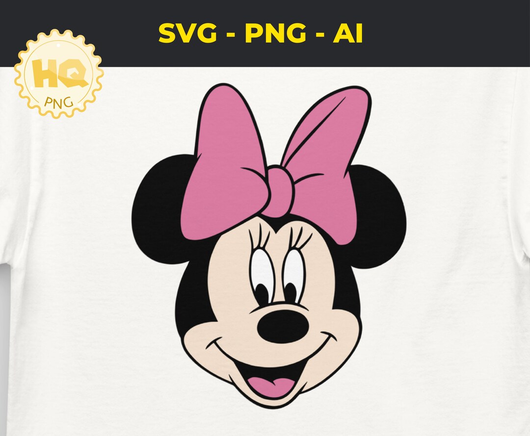 Minni Mouse Head SVG: Layered Vector Cut File (digital Download) - Etsy