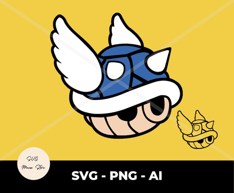 Shell Svg, Blue Koopa Shell of Super Mario Kart. Digital Download - Etsy