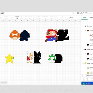 Retro Digital Super Mario svg, Bundle von 16 überlagerten ...