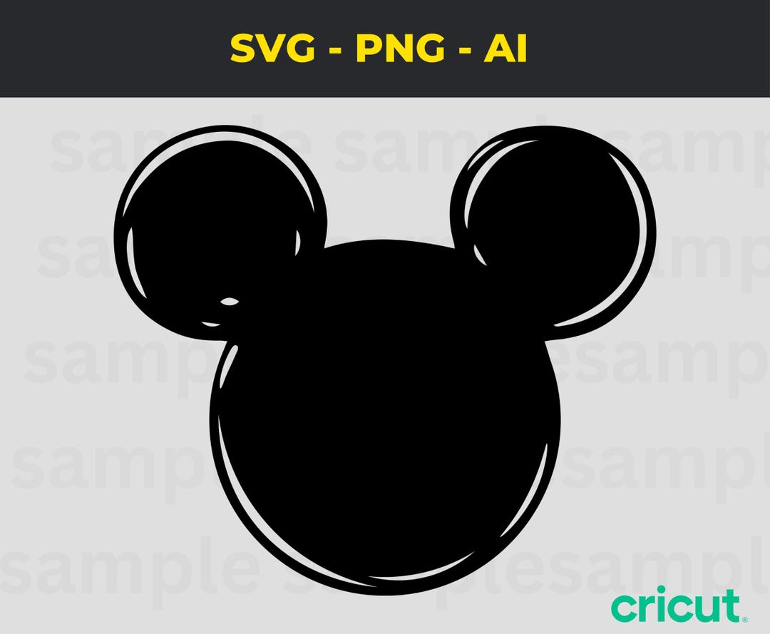 Mouse Face and Ears SVG: Cricut Cut File, Silhouette (digital Download ...