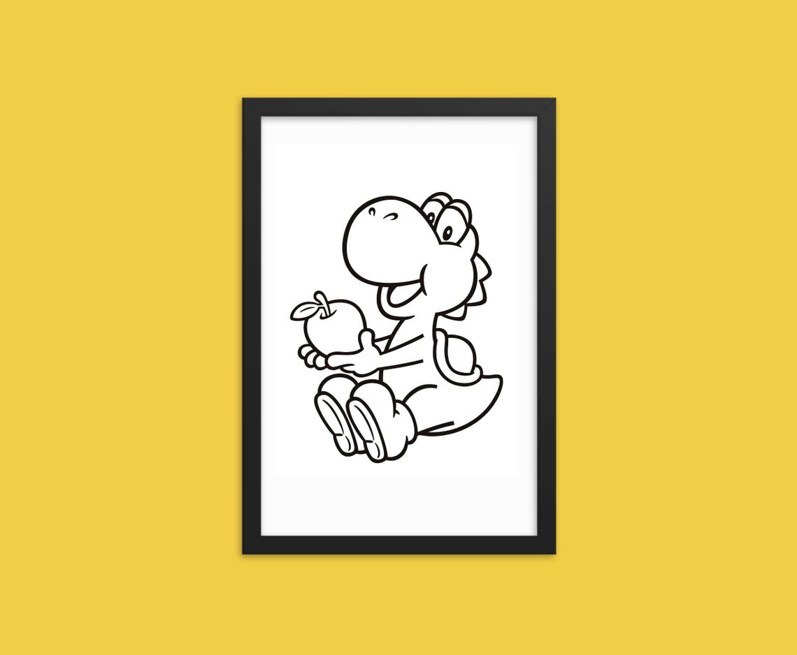 Digital Yoshi SVG Outline Pack, Super Mario Svg Files, Cricut Cut File ...
