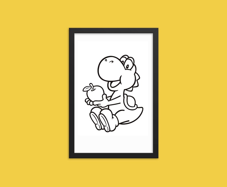 Yoshi SVG Outline Pack, Digital 5 Super Mario Svg Files, Cricut Cut ...