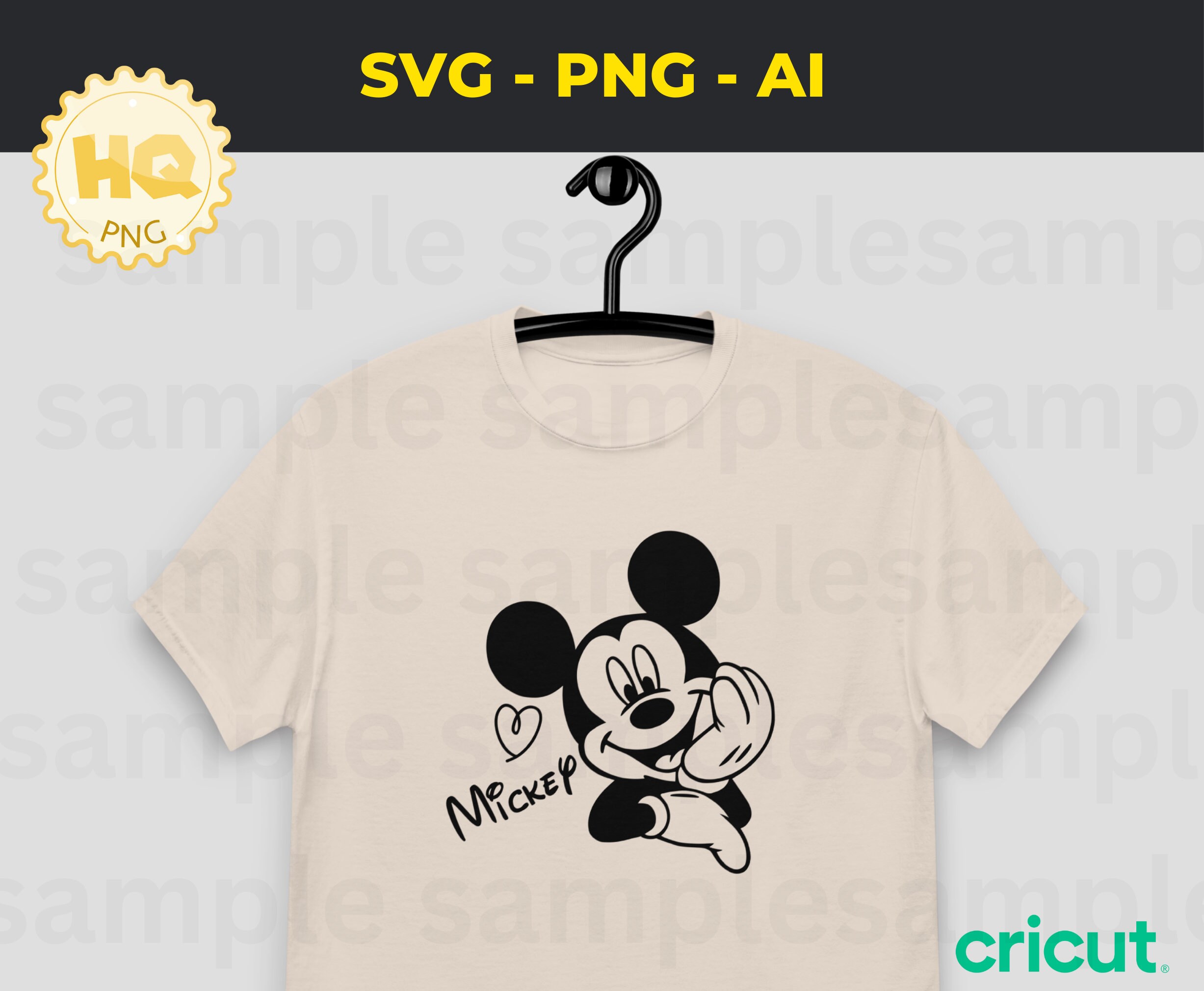 Mickey Signature Outline SVG: Cricut & Silhouette Cut File (digital ...
