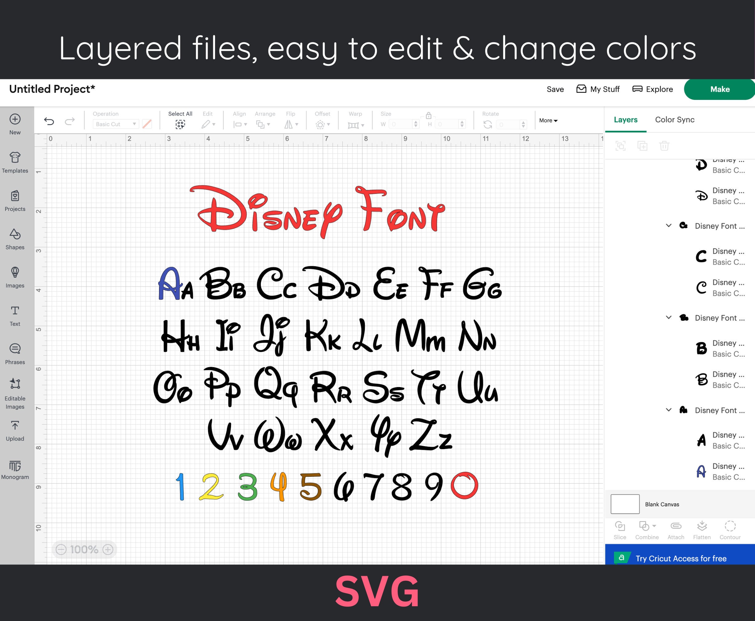 Fun Cartoon Font Text Mouse Alphabet Digital Images SVG Cut File PNG ...