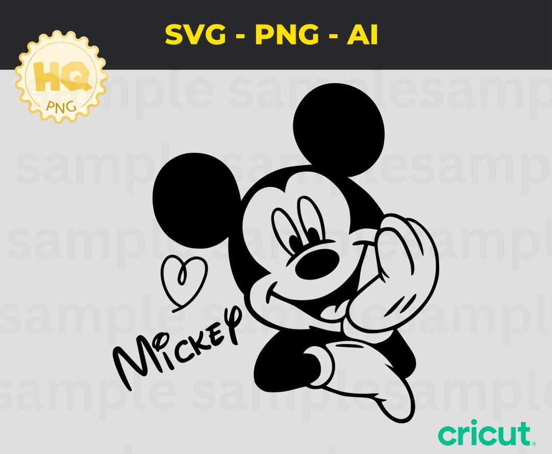 Mickey Signature Outline SVG: Cricut & Silhouette Cut File (digital ...