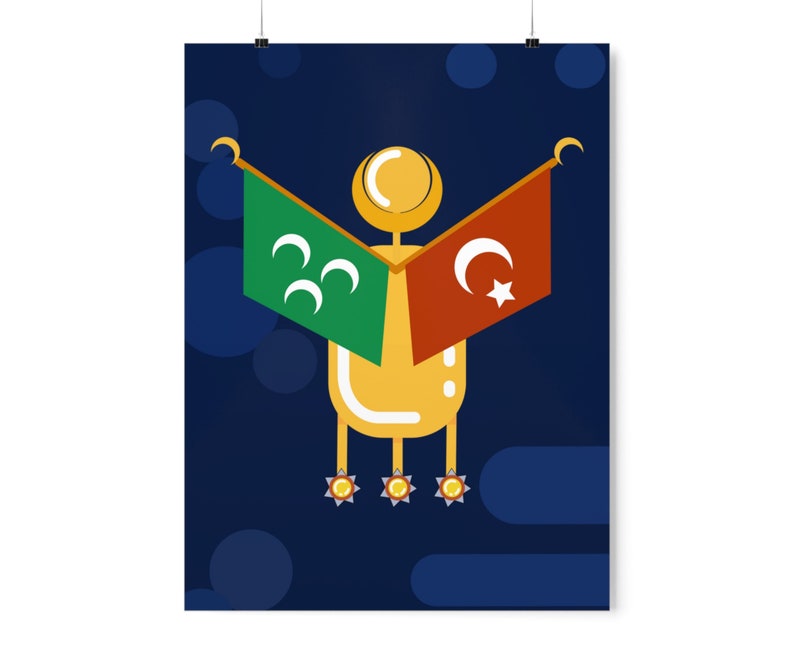 Ottoman Flag Poster Islamic Art Prints Ottoman Empire Wall - Etsy