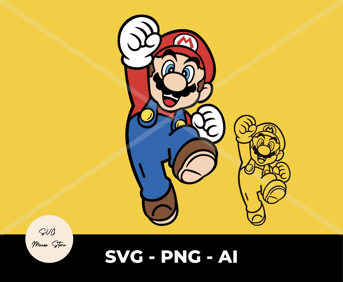 Mario Svg, Super Mario Character Svg Png, Cricut Cut File, Mario Bros ...