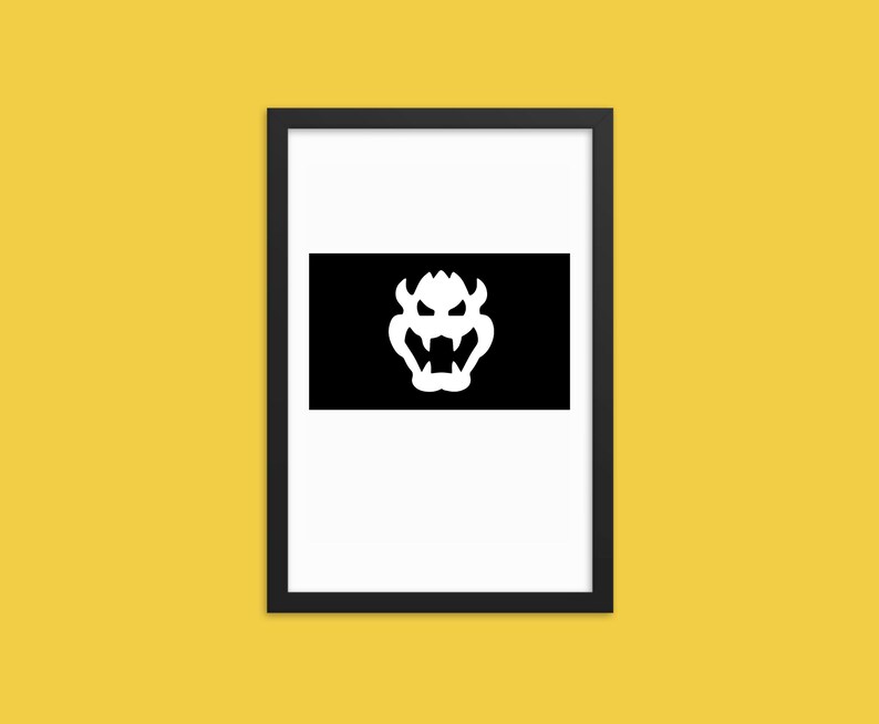 Iconic Bowser Black Flag Svg Png, Digital Download, Super Mario SVG for ...