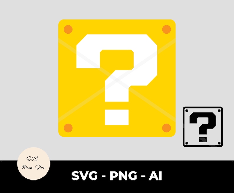Super Mario Question Block SVG: Layered Cut File (digital Download) - Etsy