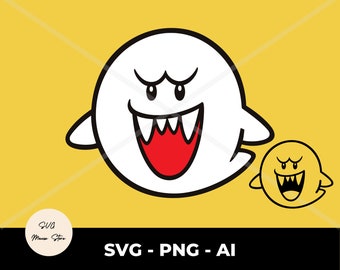 King Boo Svg, Super Mario Boo Svg, Mario Ghost Clipart, Cut File ...