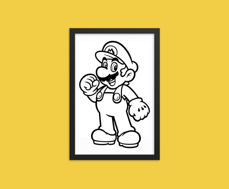 Super Mario Svg Outline, Pack of 5, Super Mario Svg Files, Digital ...
