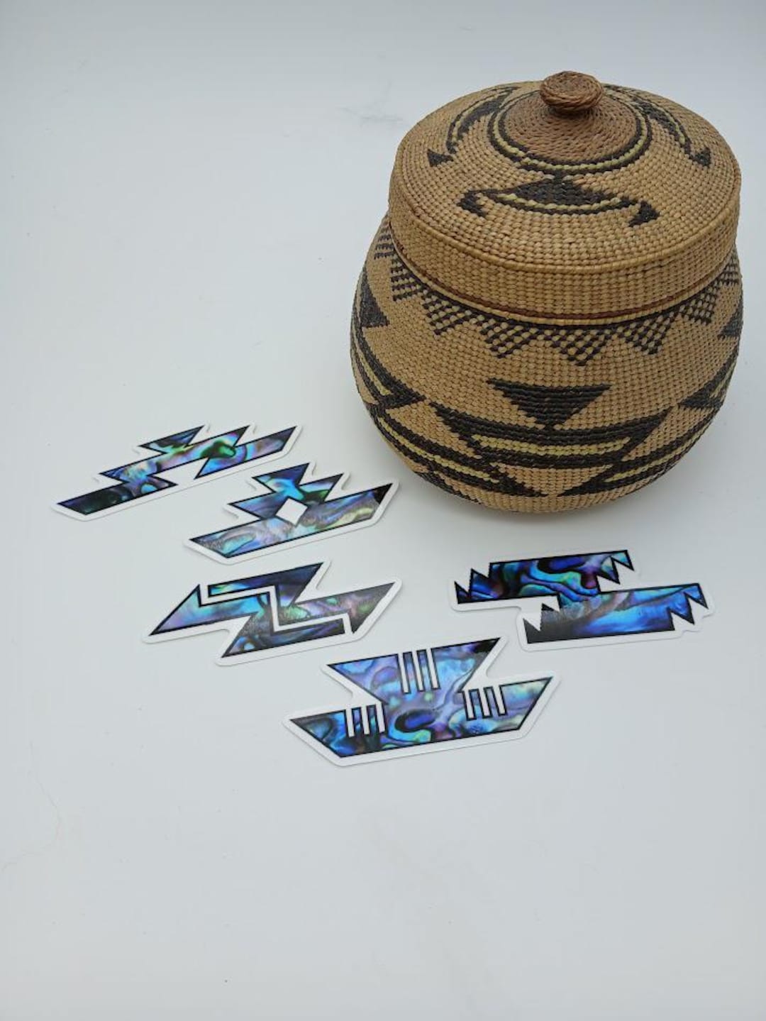Abalone Basket Design Stickers Pack of 5 - Etsy