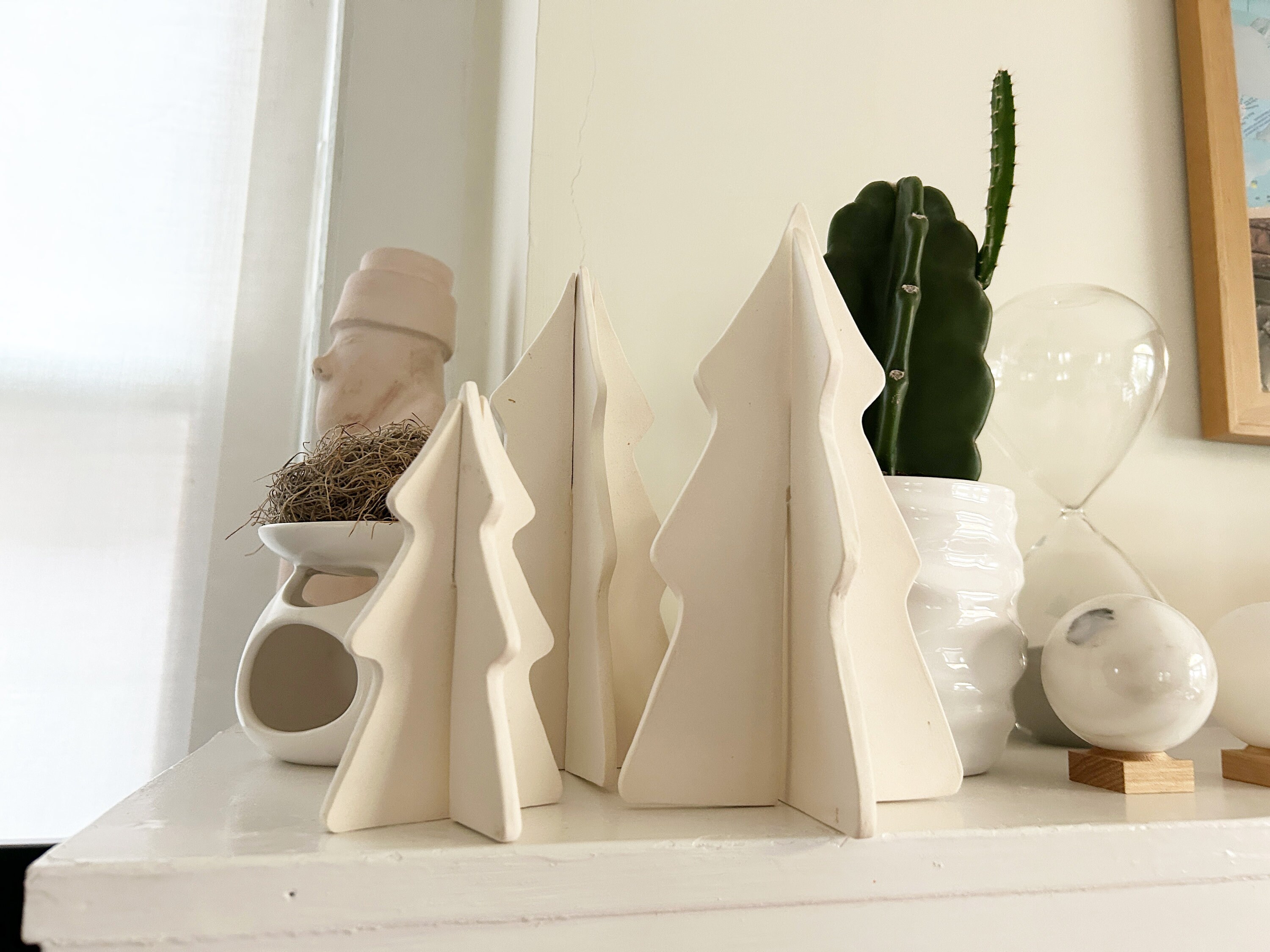 White Ceramics Interlocking Christmas Tree Home Decor - Etsy