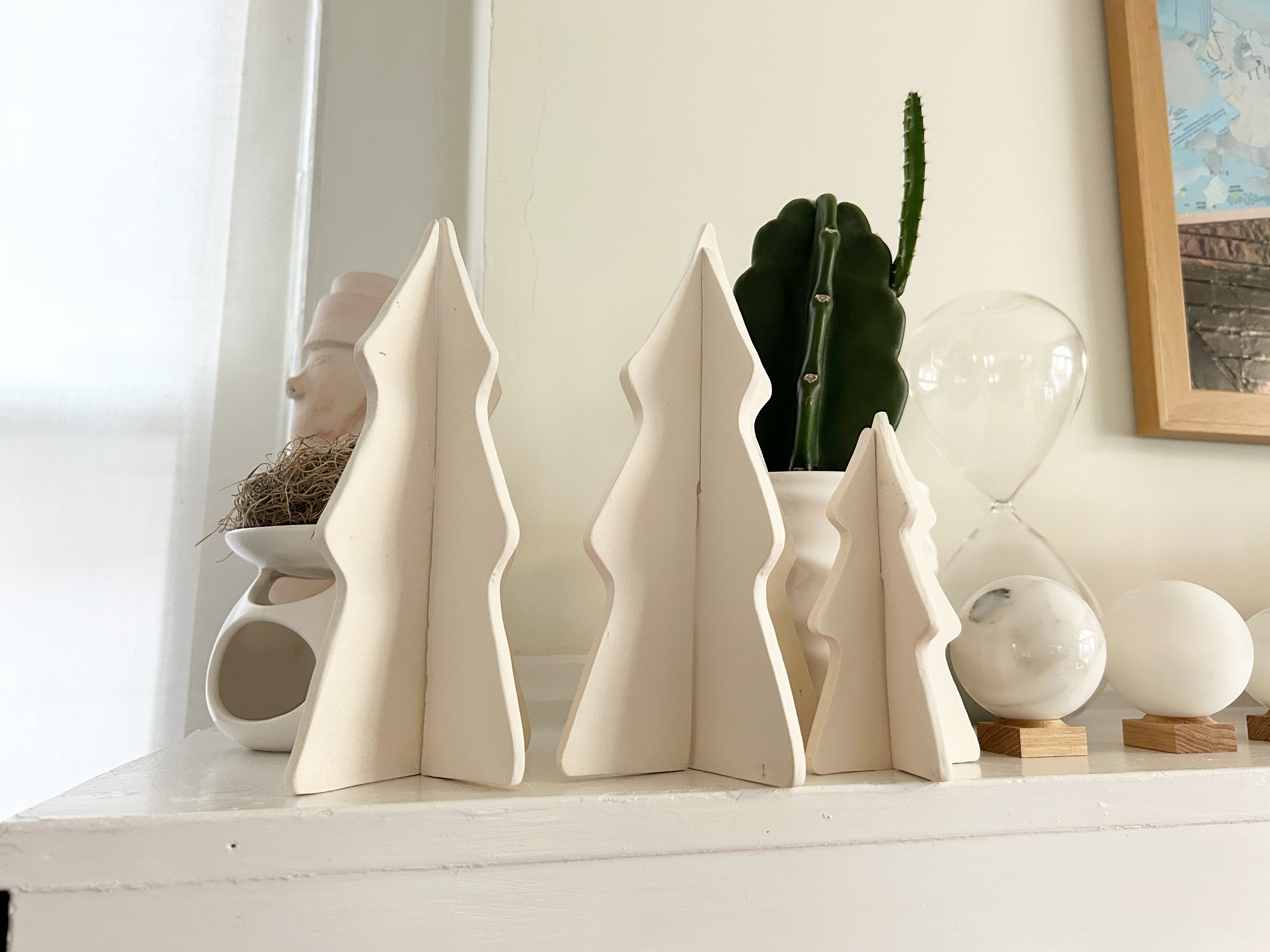 White Ceramics Interlocking Christmas Tree - Home Decor - Etsy