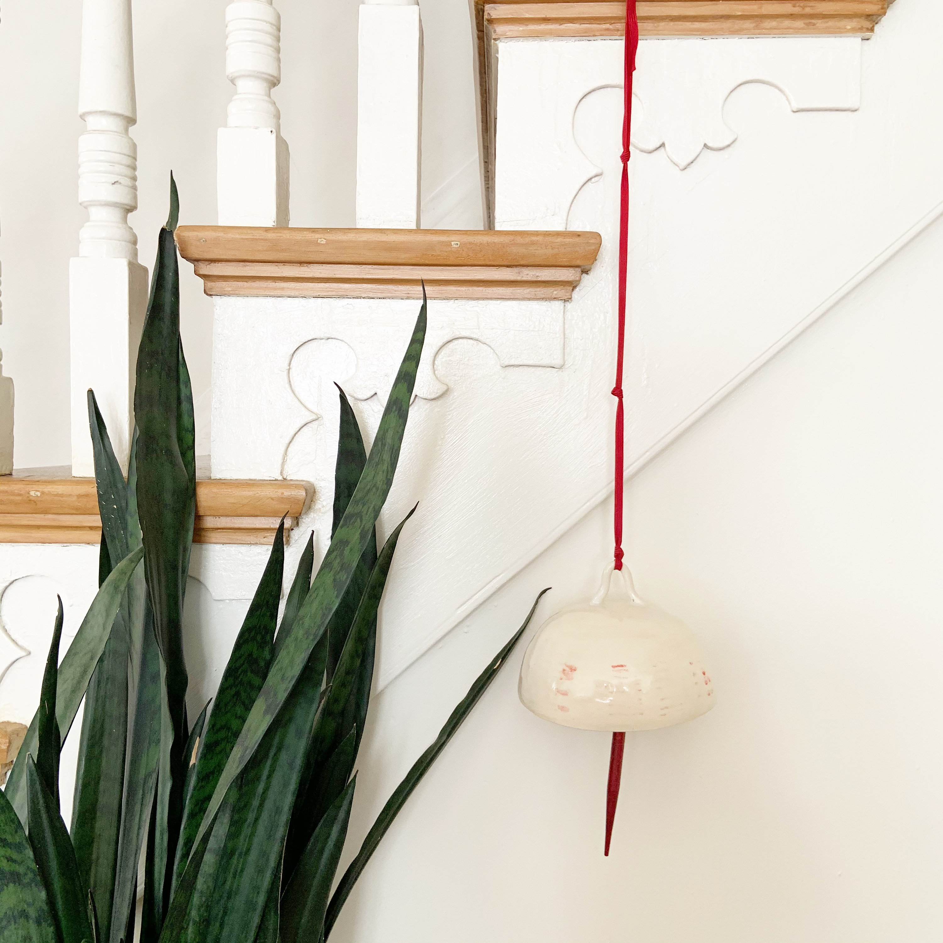 White and Red Patterned Wind Chime Bell - Etsy
