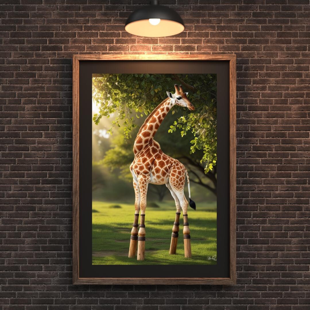 Digital Photo of Giraffe on Stilts: A Giraffe Trying to Look Taller ...