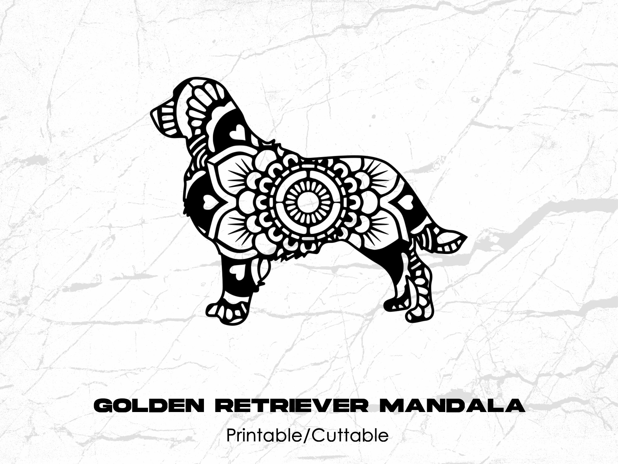 Golden Retriever Mandala Printable/cuttable - File Types .eps, .pdf ...