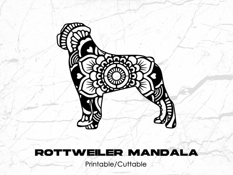 Rottweiler Mandala Printable/cuttable - File Types .eps, .pdf, .jpg ...