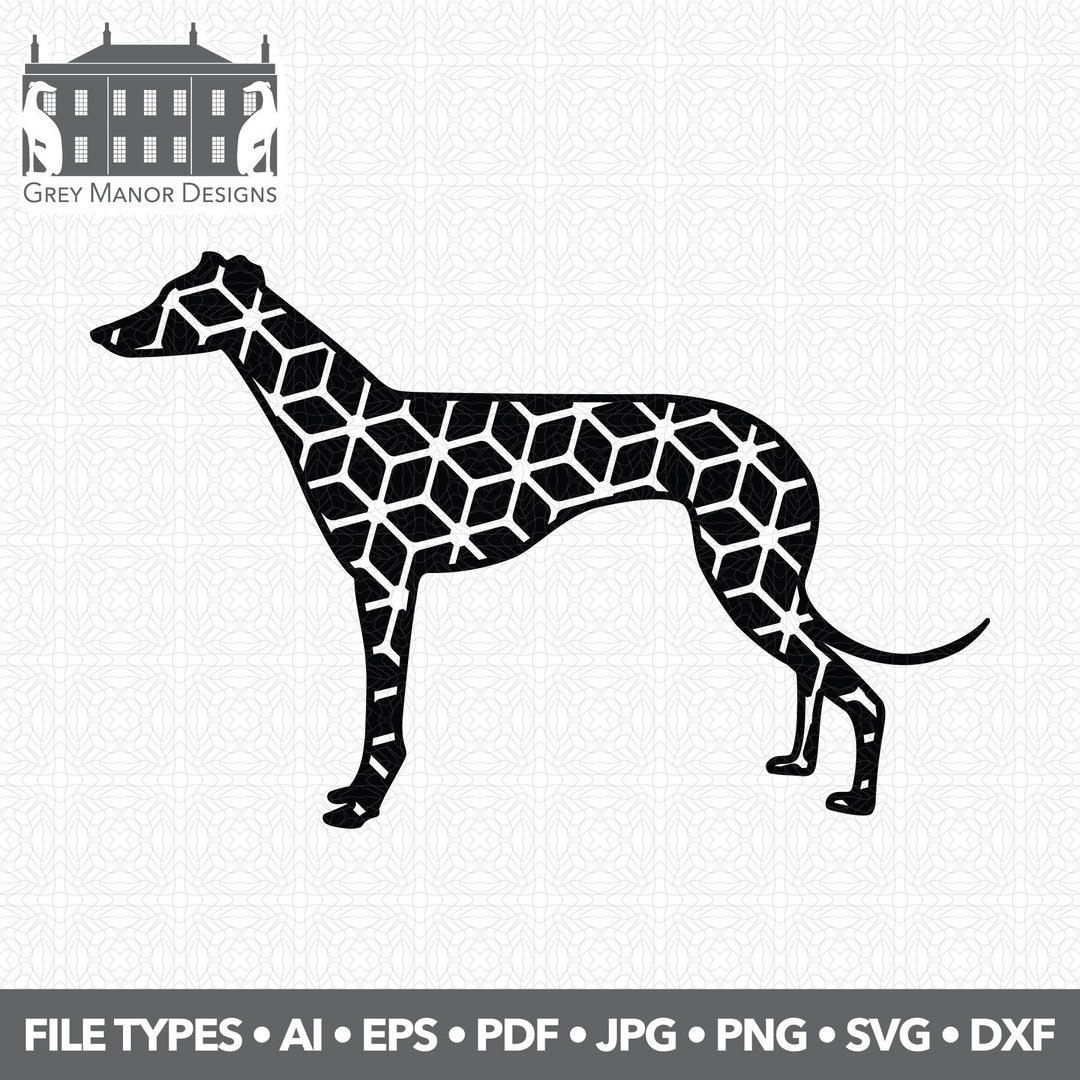 Greyhound Geo Pattern Black Printable Cuttable File Types Ai Eps