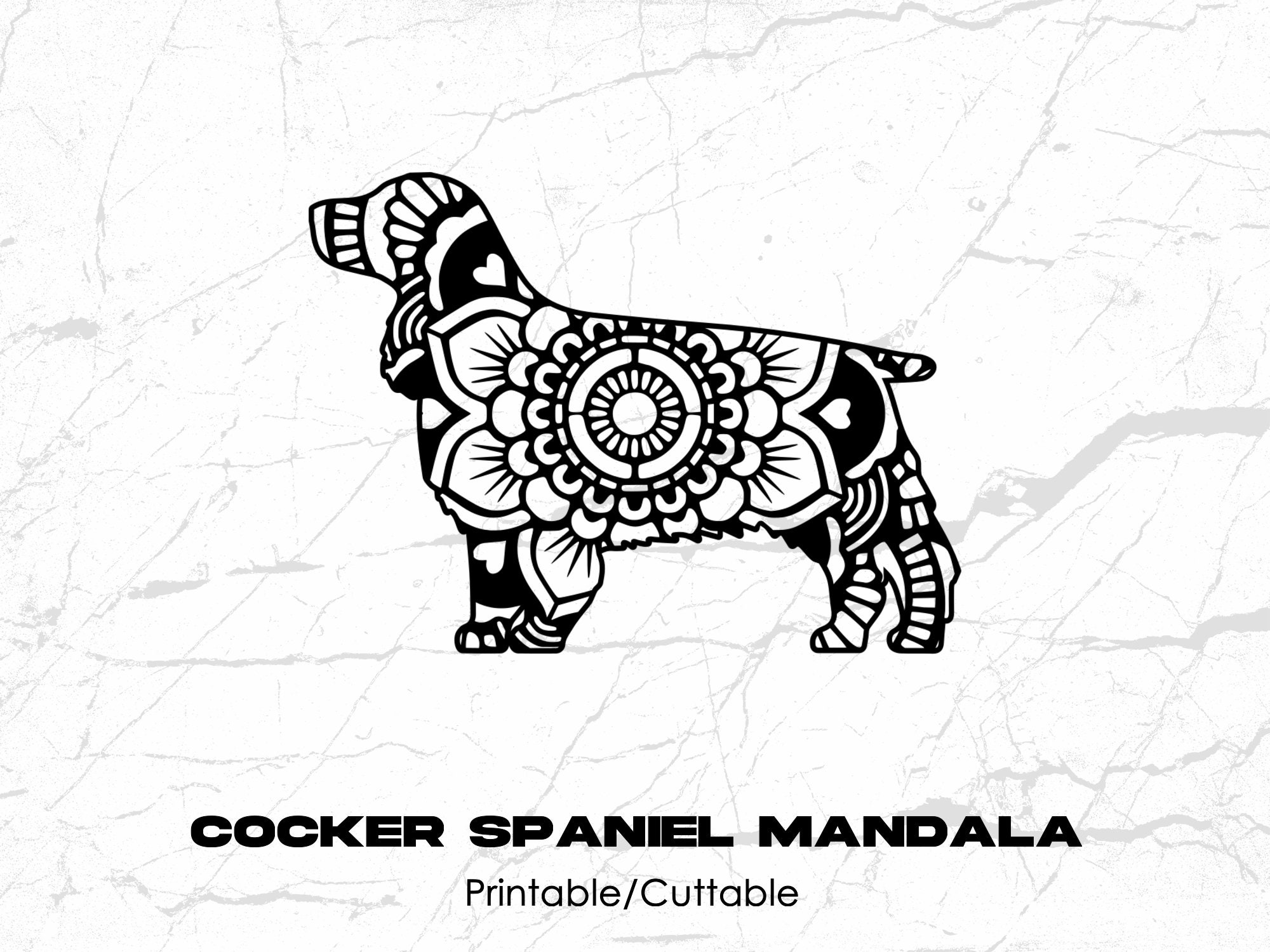 Cocker Spaniel Mandala Printable/cuttable - File Types .eps, .pdf, .jpg ...