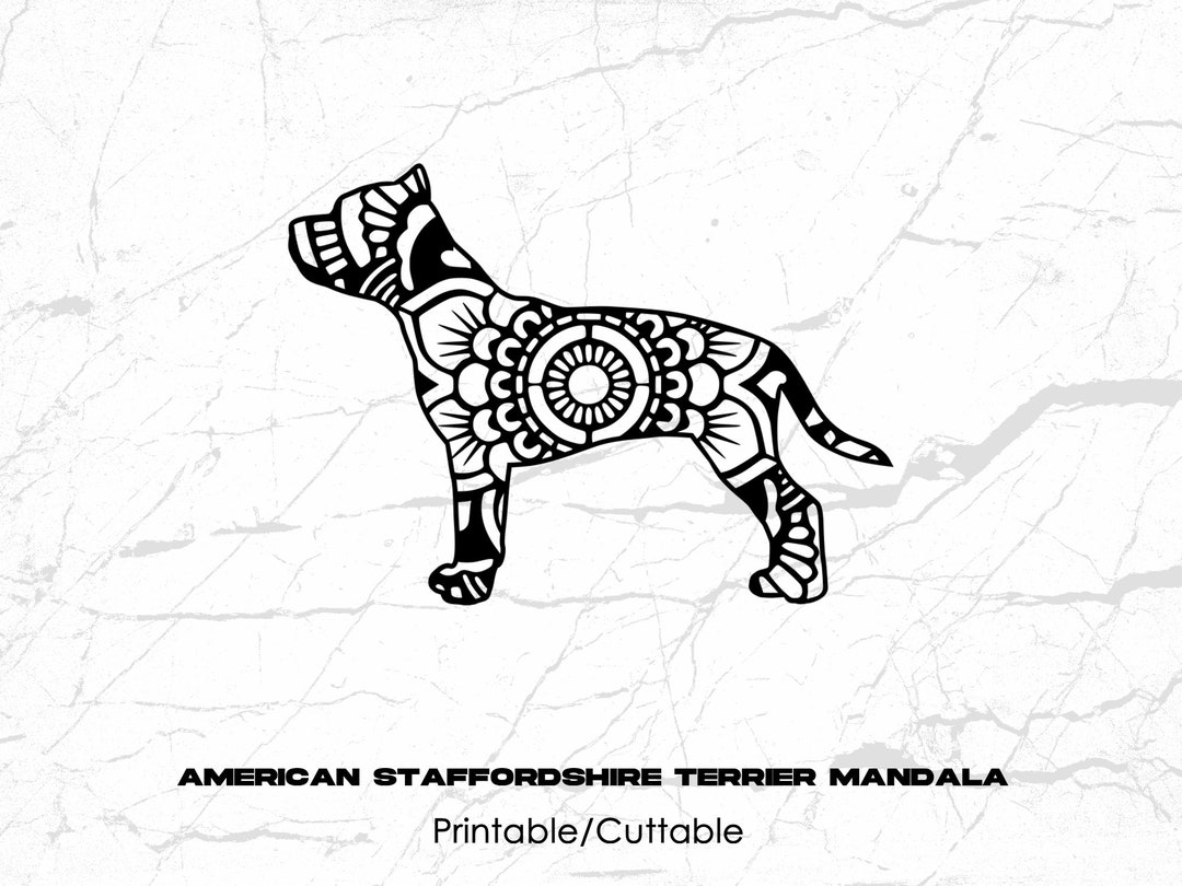 American Staffordshire Terrier Mandala Printable/cuttable - File Types ...