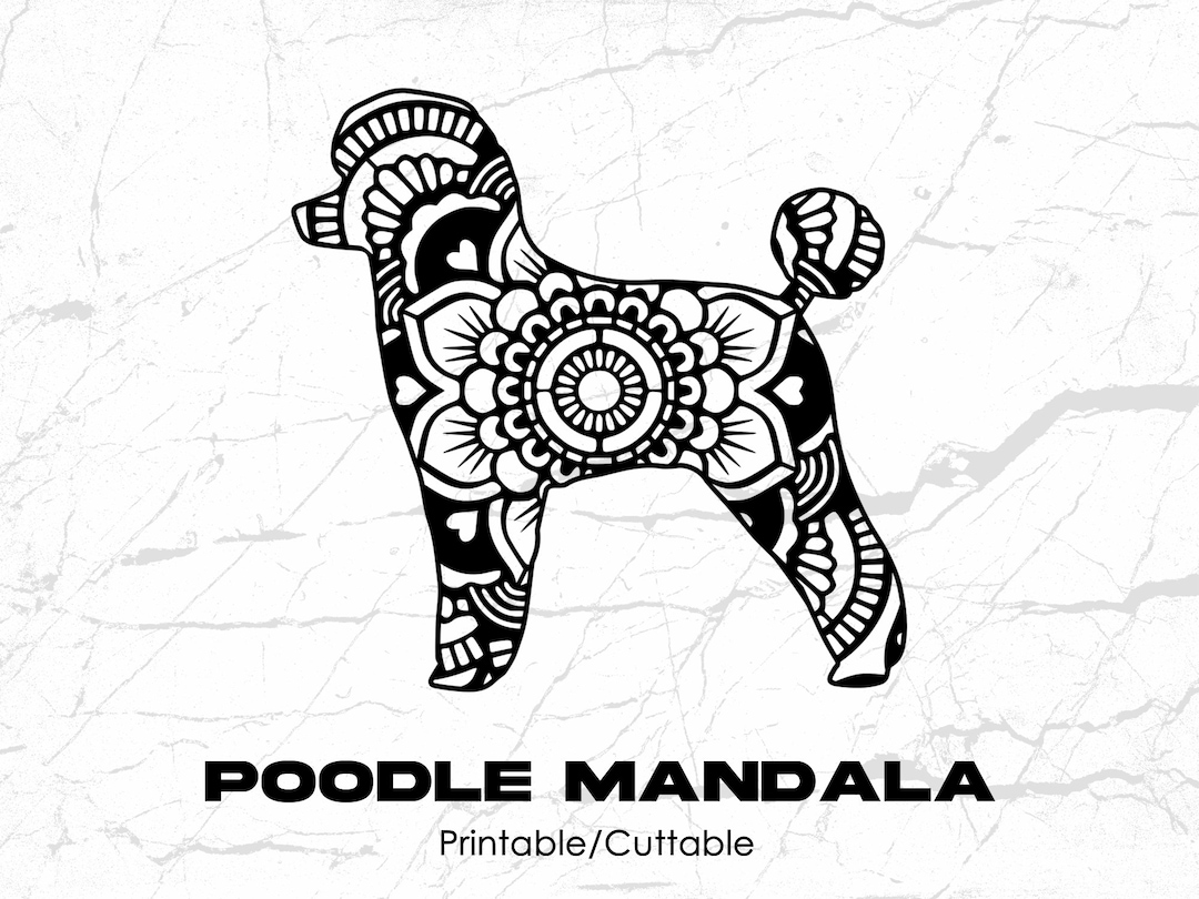 Poodle Mandala Printable/cuttable - File Types .eps, .pdf, .jpg, .png ...