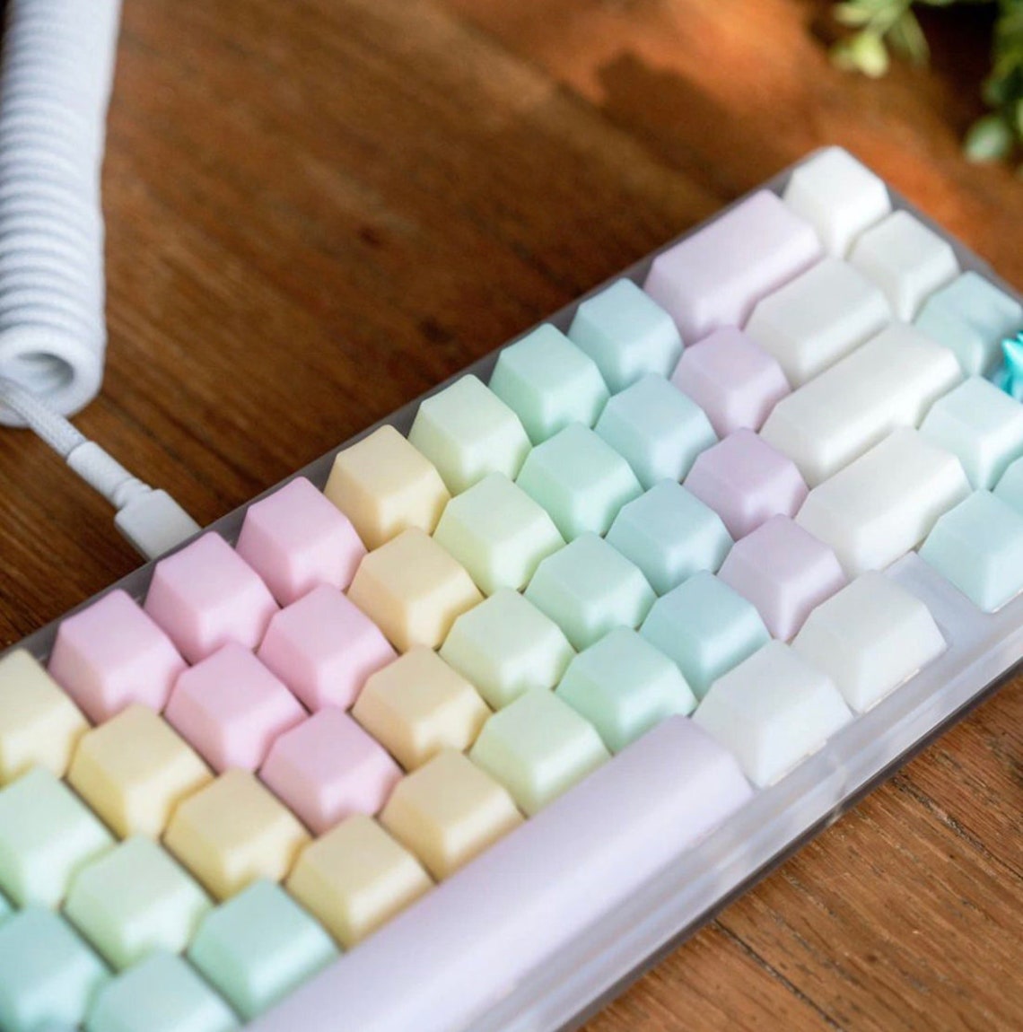 Rainbow Pom Jelly Keycaps Pudding Keycaps Custom Keycaps Pastel Keycaps ...