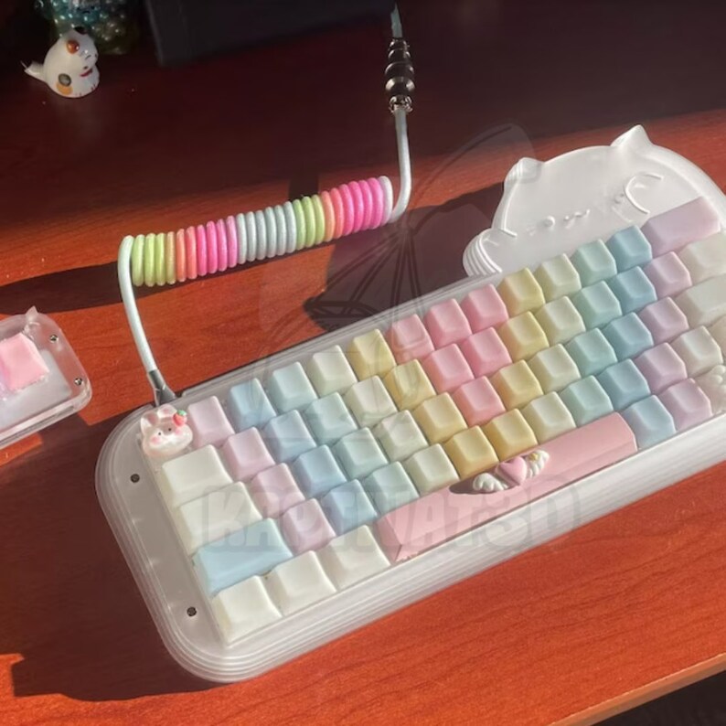 Cute Keycaps Rainbow Pom Jelly Keycaps Pudding Keycaps Custom Keycaps ...