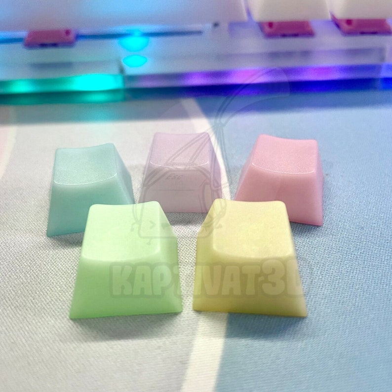 Cute Keycaps Rainbow Pom Jelly Keycaps Pudding Keycaps Custom Keycaps ...